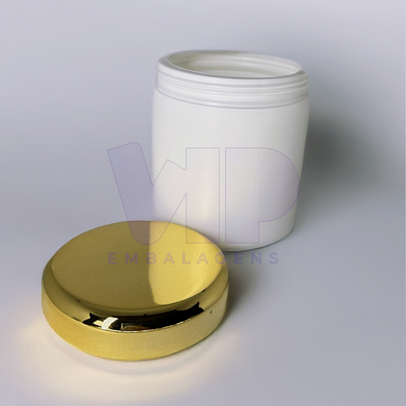 Pote Poli Leitoso com Tampa Metálica – Vip Embalagens