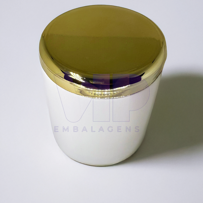 Pote Poli Leitoso com Tampa Metálica – Vip Embalagens